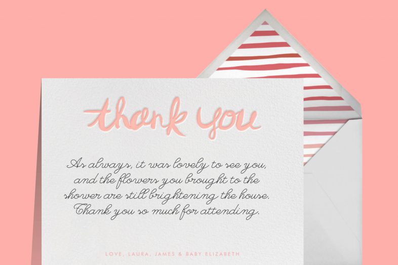 Baby Shower Thank You Card Wording Examples & Etiquette | Paperless Post