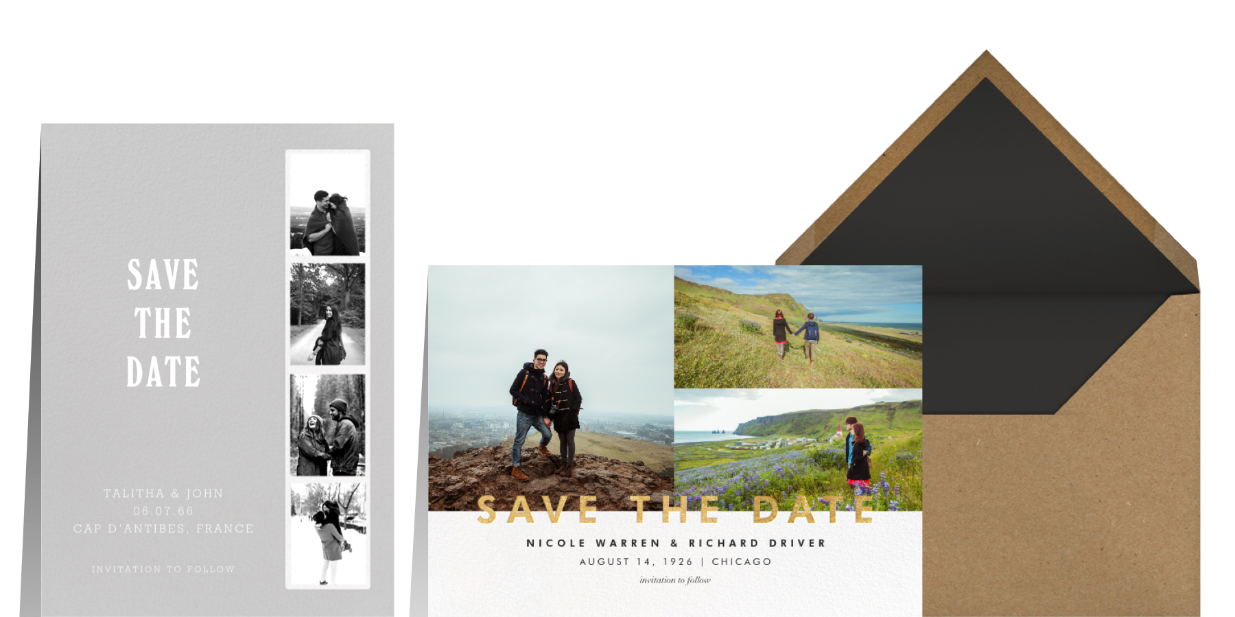 How to use photos in your save the dates - Paperless Post Blog